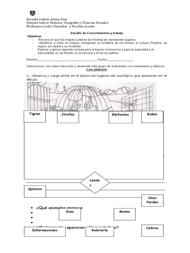 Guía de Planos y Mapas Primero Básico | PDF | Science | Ciencia (general)