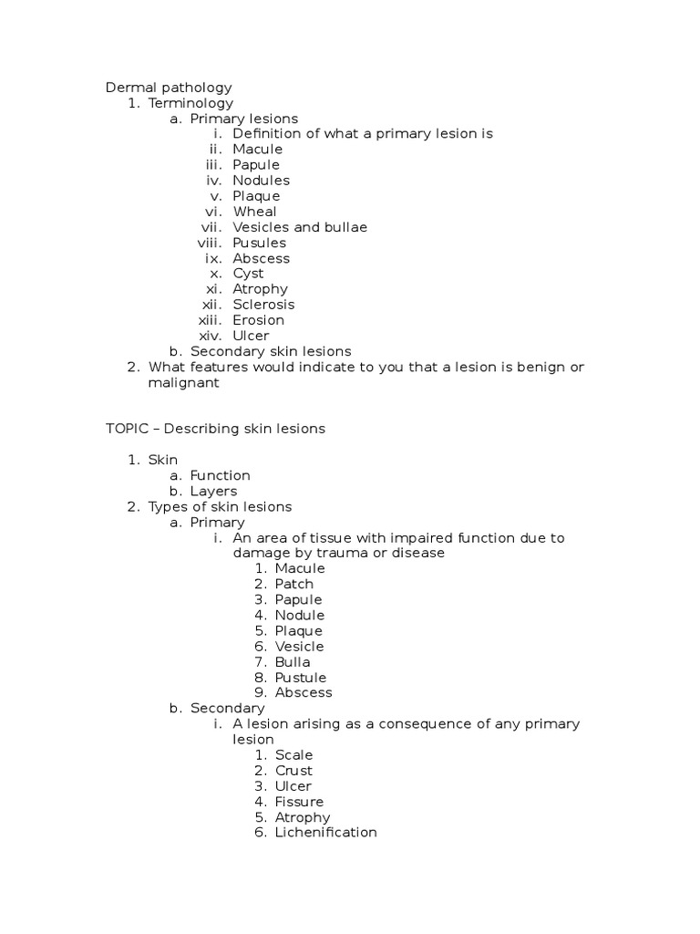Describing Skin Lesions | PDF | Cutaneous Conditions | Dermatology
