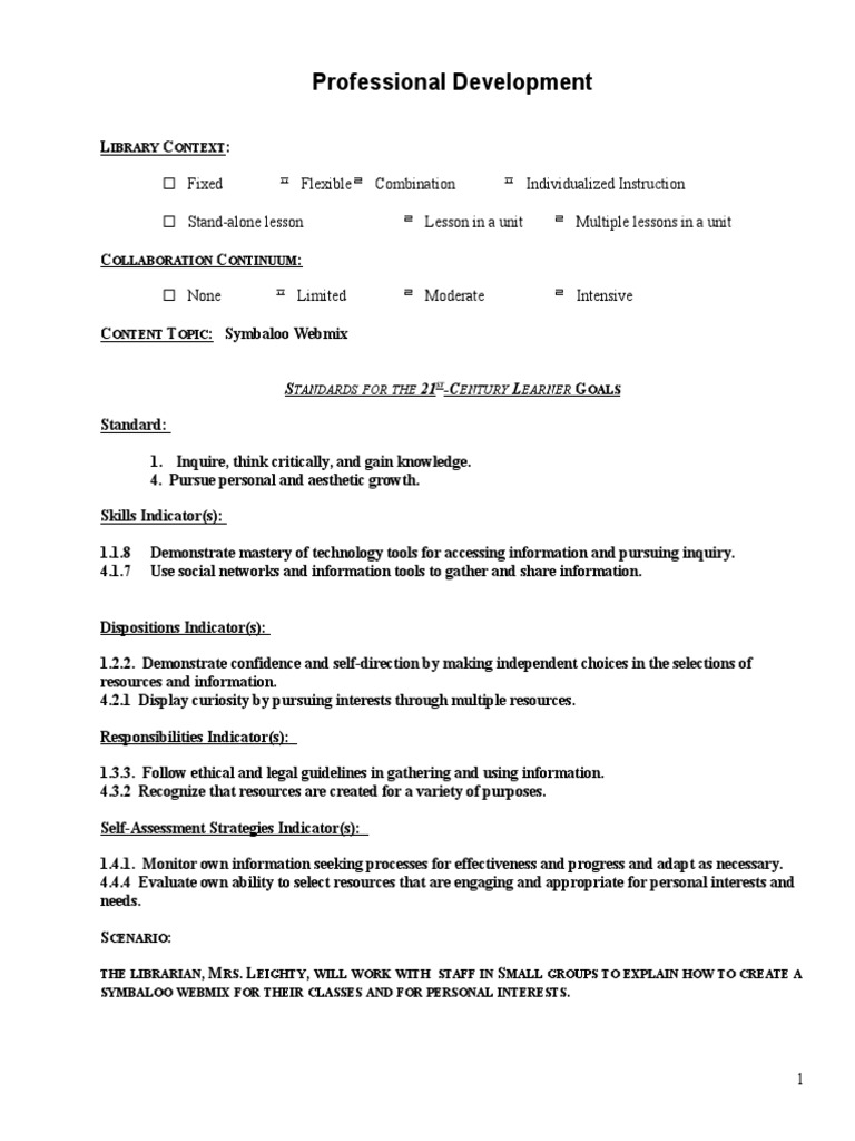 Professional Development Lesson Plan | Download Free PDF | Lesson Plan ...