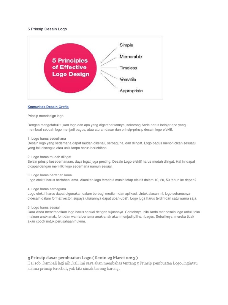 5 Prinsip Desain Logo | PDF | Karier & Perkembangan