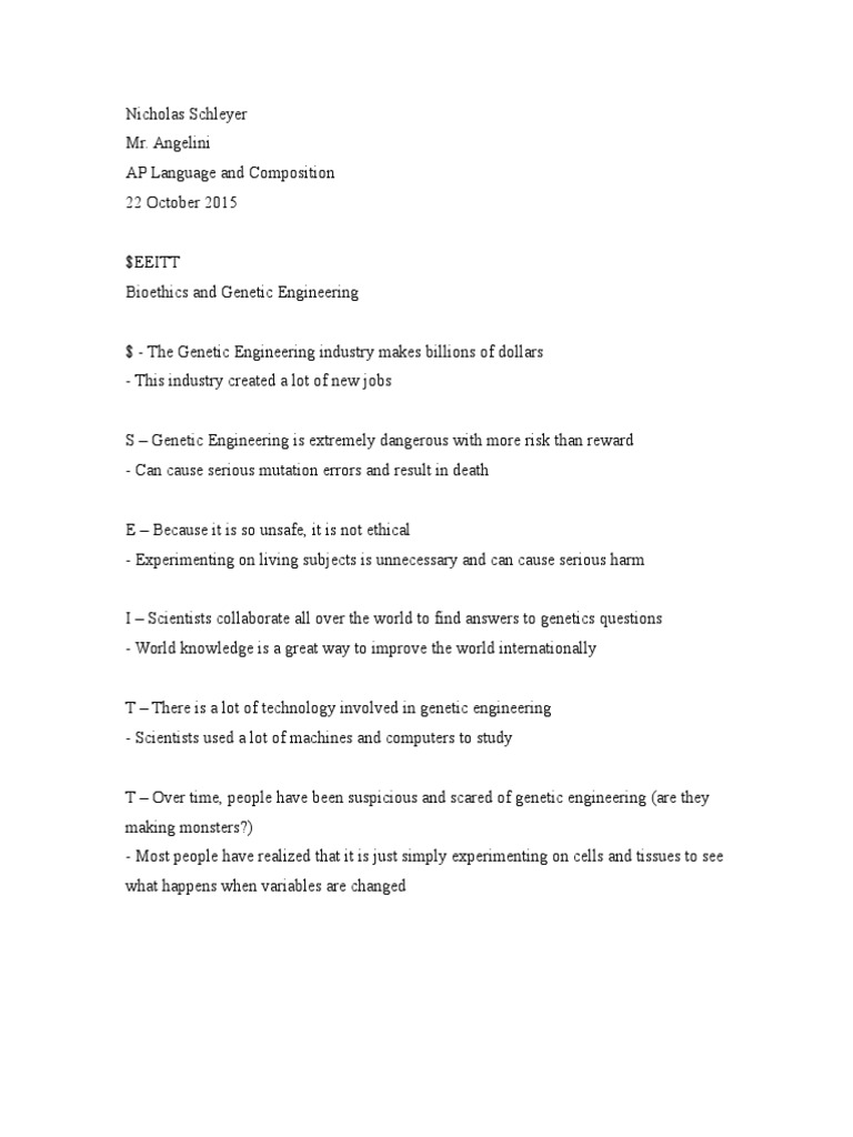 $SEEITT Genetic Engineering | PDF | Science & Mathematics