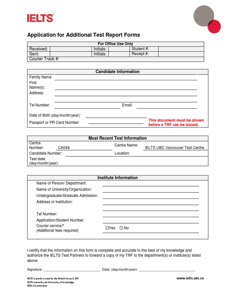 Additional Test Report Forms | PDF