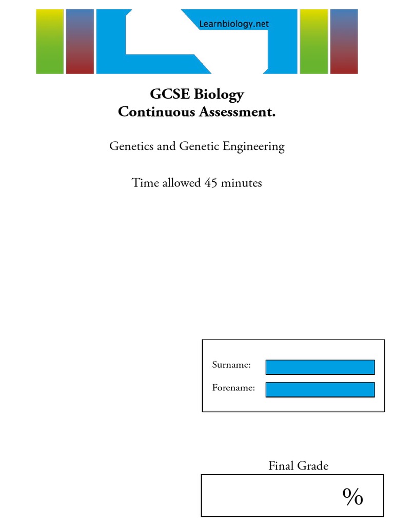 GCSE Biology: Genetics Test | PDF