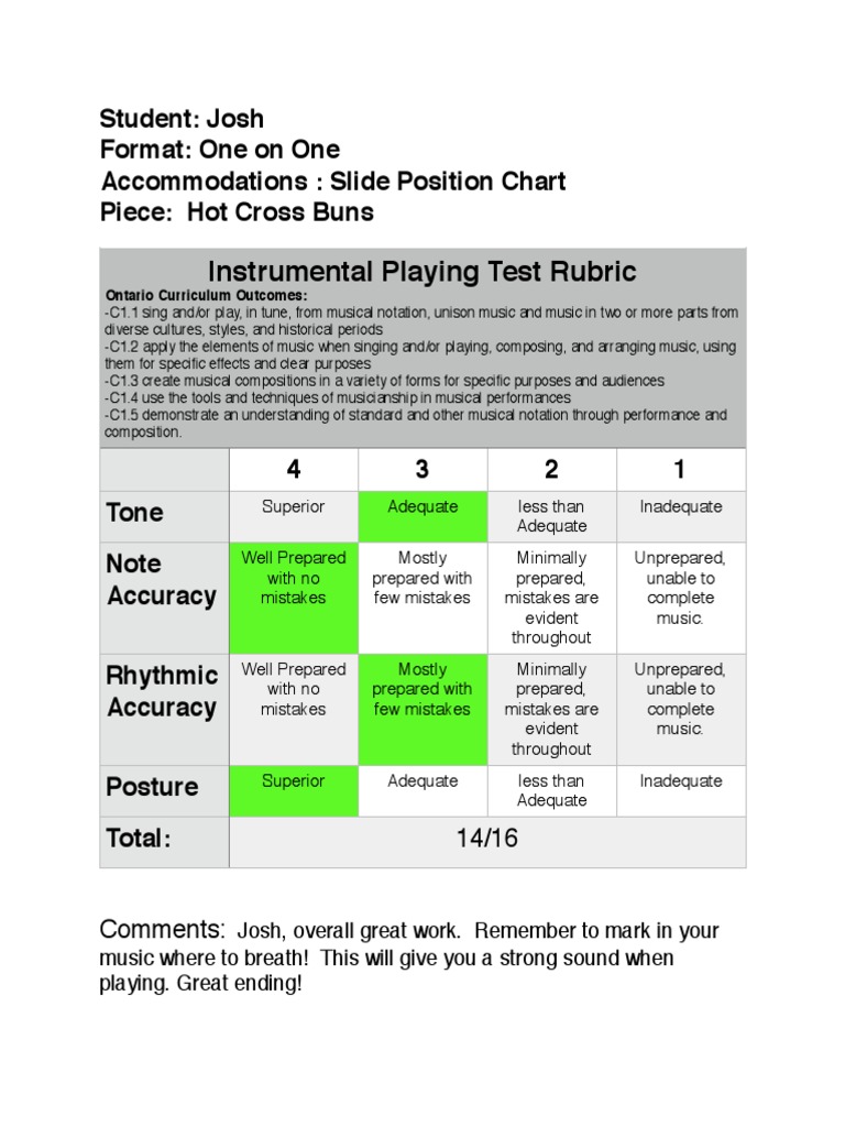 Playing Test Rubric | PDF | Musical Compositions | Singing