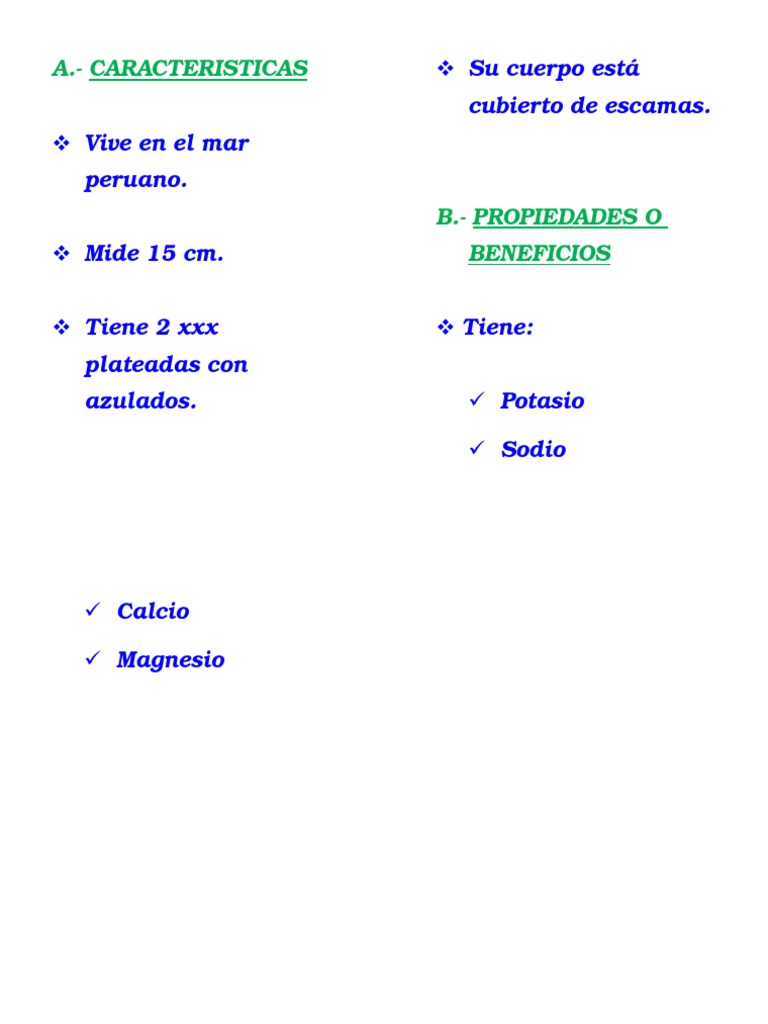 EL PEJERREY - Caracteristicas, Propiedades y Beneficios | PDF