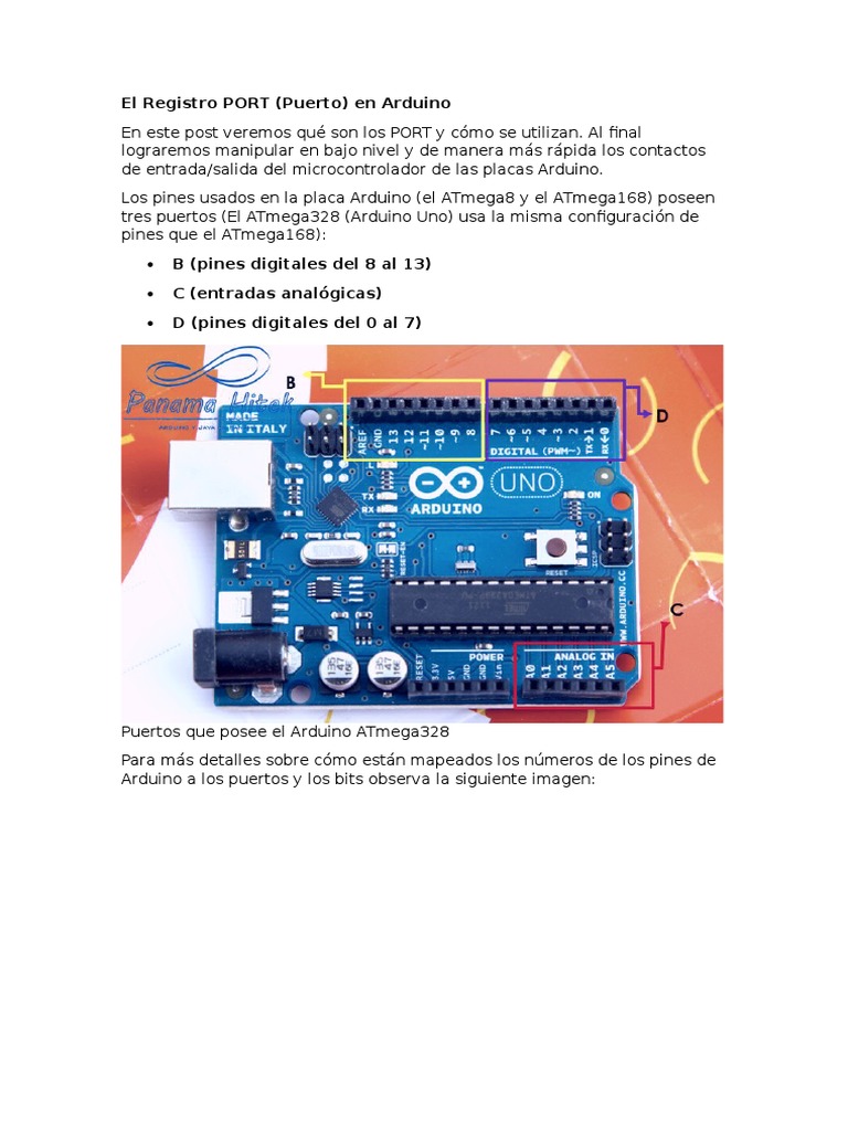 El Registro PORT en Arduino | PDF | Arduino | Poco
