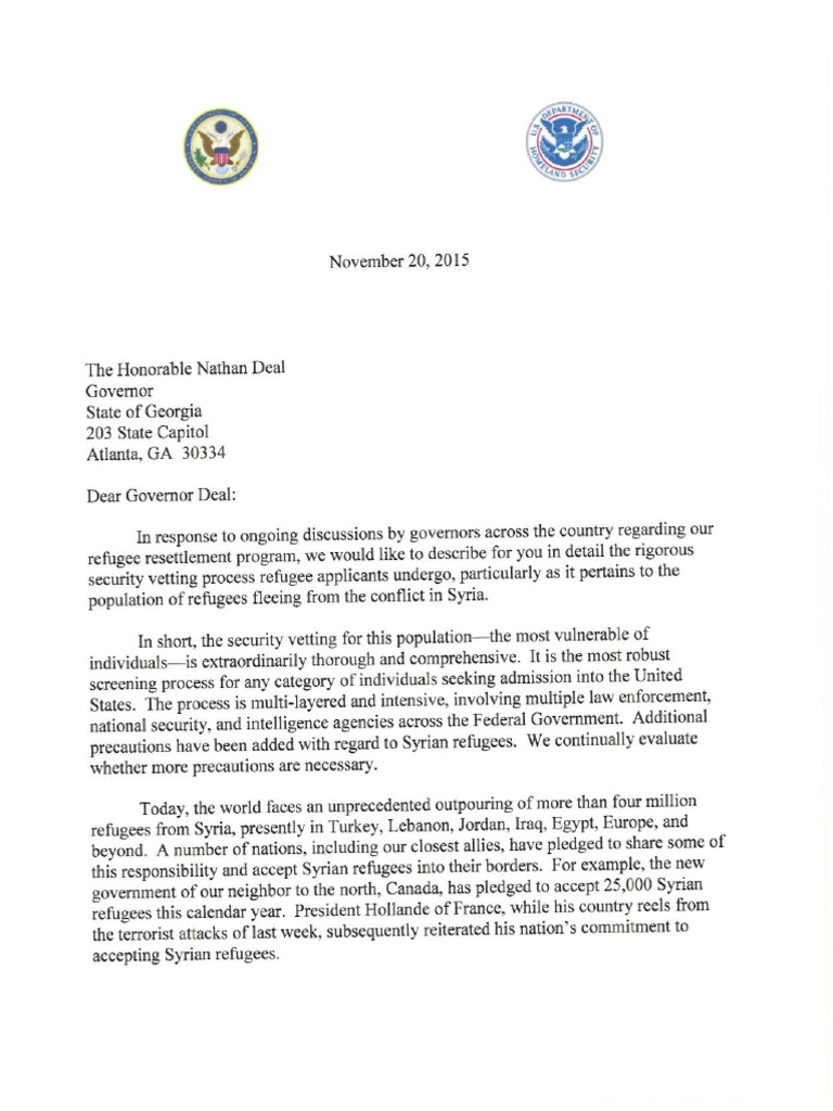 Refugee Letter To Deal | PDF