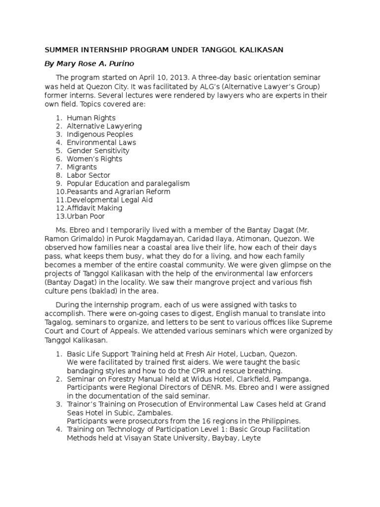 Summer Internship Report | PDF