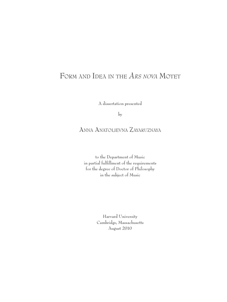 Form and Idea in The Ars Nova Motet | PDF | Library And Museum ...