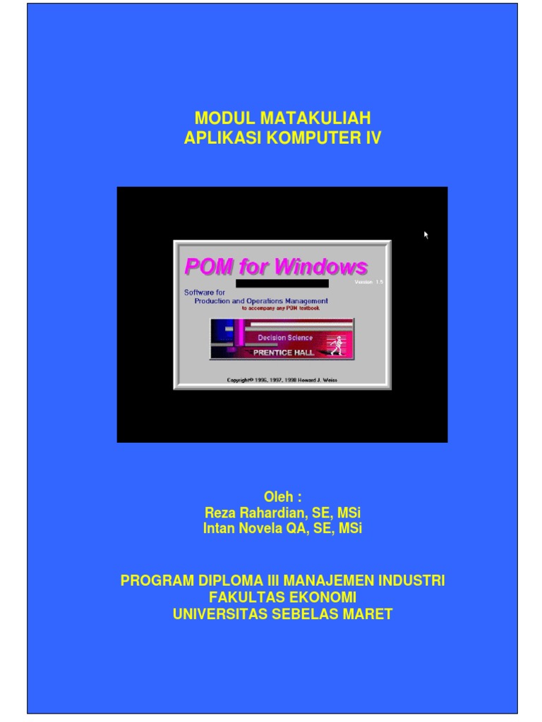 12 - D3MI - Modul Matakuliah POM For Windows PDF | PDF