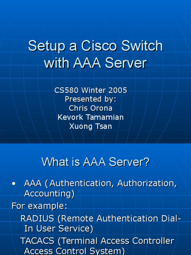 Tacacs Radius Networking Standards
