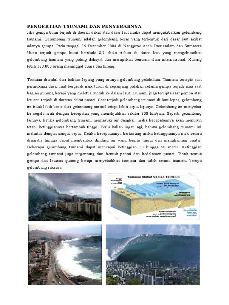Pengertian Tsunami Dan Penyebabnya | PDF