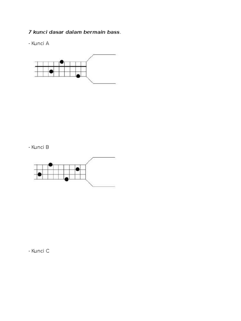7 Kunci Dasar Dalam Bermain Bass | PDF | Struktur Lagu | Lagu