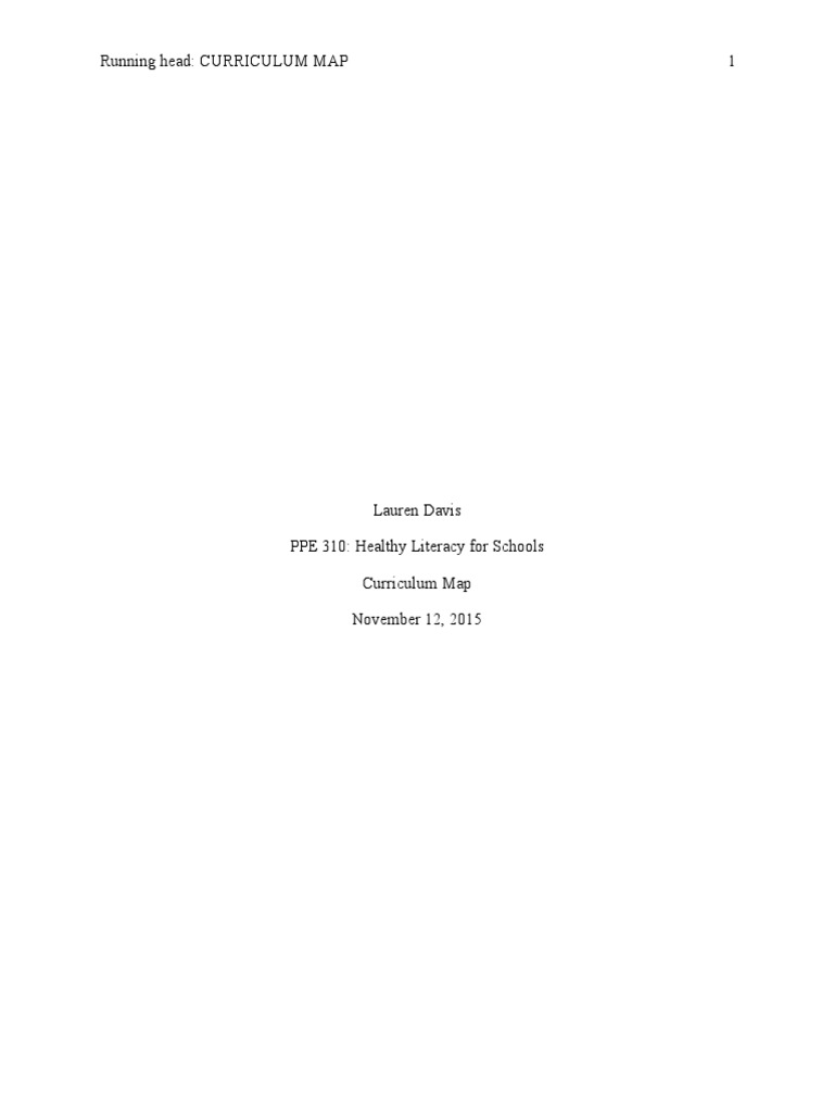 Lauren Davis Curriculummap 111515 | PDF | Curriculum | Preschool