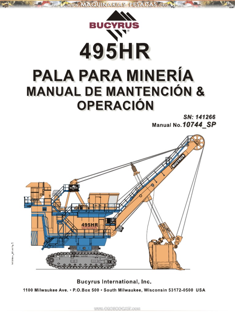 Manual Pala Electrica Cable 495hr Bucyrus Operacion Mantenimiento ...