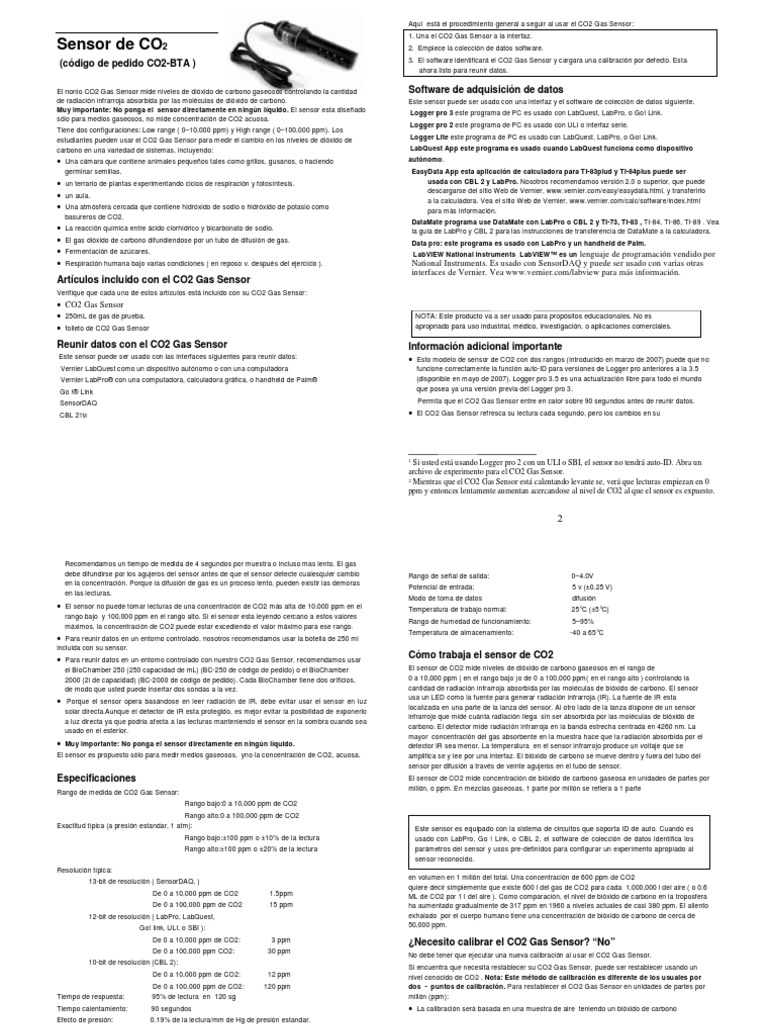 CO2 Datasheet | PDF | Dióxido de carbono | Química