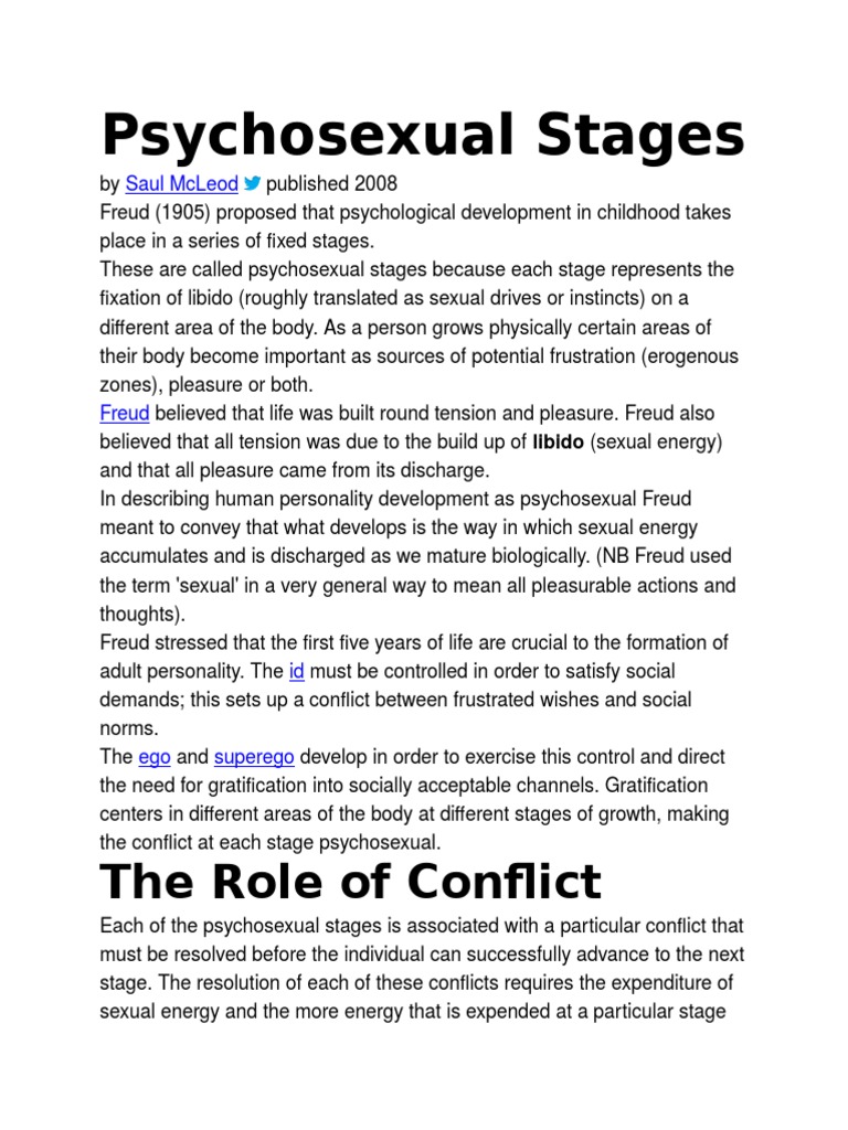 Psychosexual Stages | PDF | Oedipus Complex | Psychological Theories