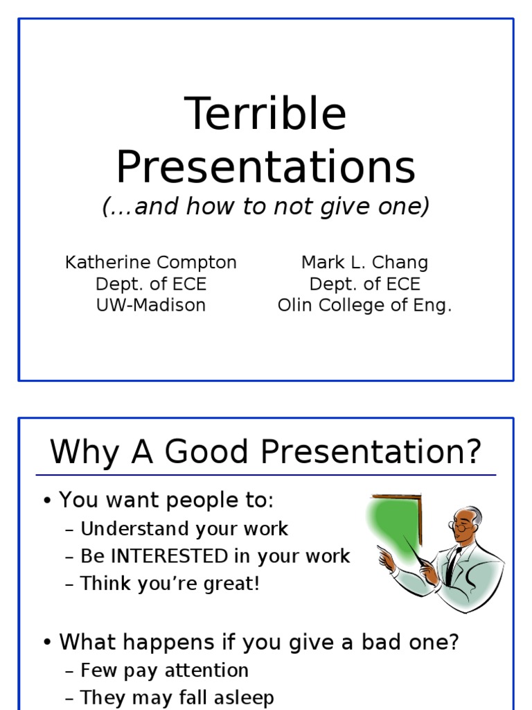 Terrible Presentations: ( and How To Not Give One) | PDF | Field ...