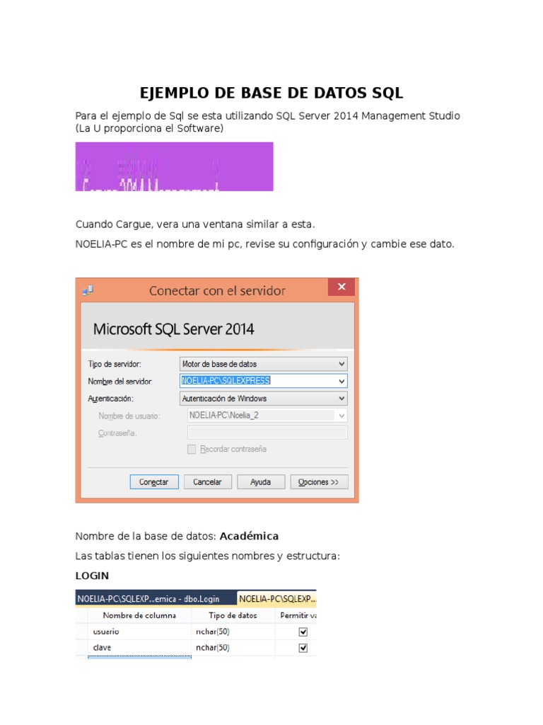 Ejemplo de Base de Datos SQL | PDF