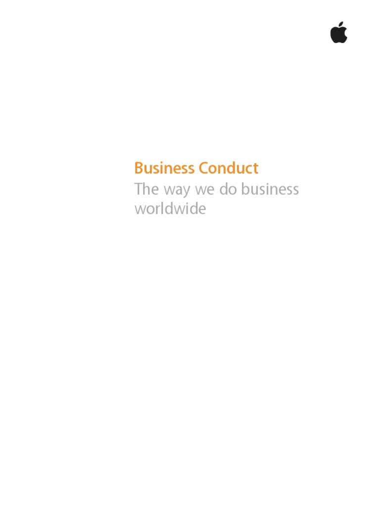Business Conduct Policy of Apple | PDF | Bribery | Apple Inc.
