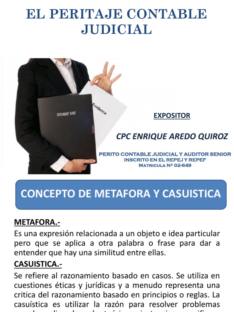 Exposicion Pericia Contable - Cpc. Enrique Aredo Quiroz | PDF | Testigo ...