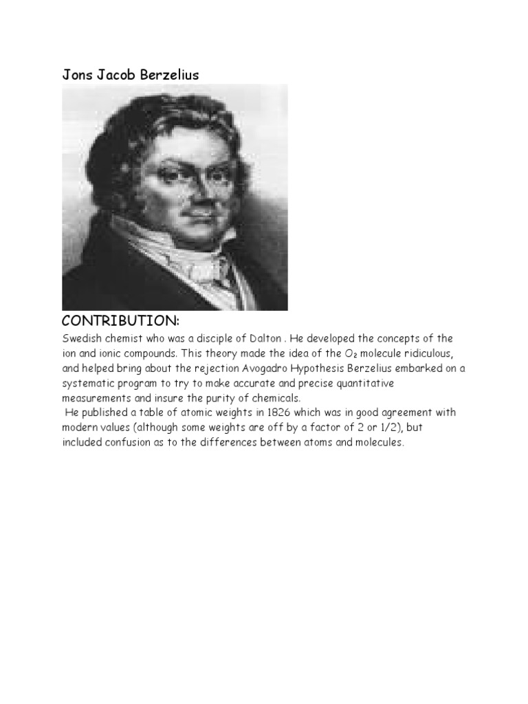 Jons Jacob Berzelius | PDF | Chemistry | Gases