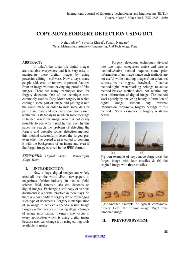 DCT-Based Copy-Move Forgery Detection | PDF | Data Compression ...