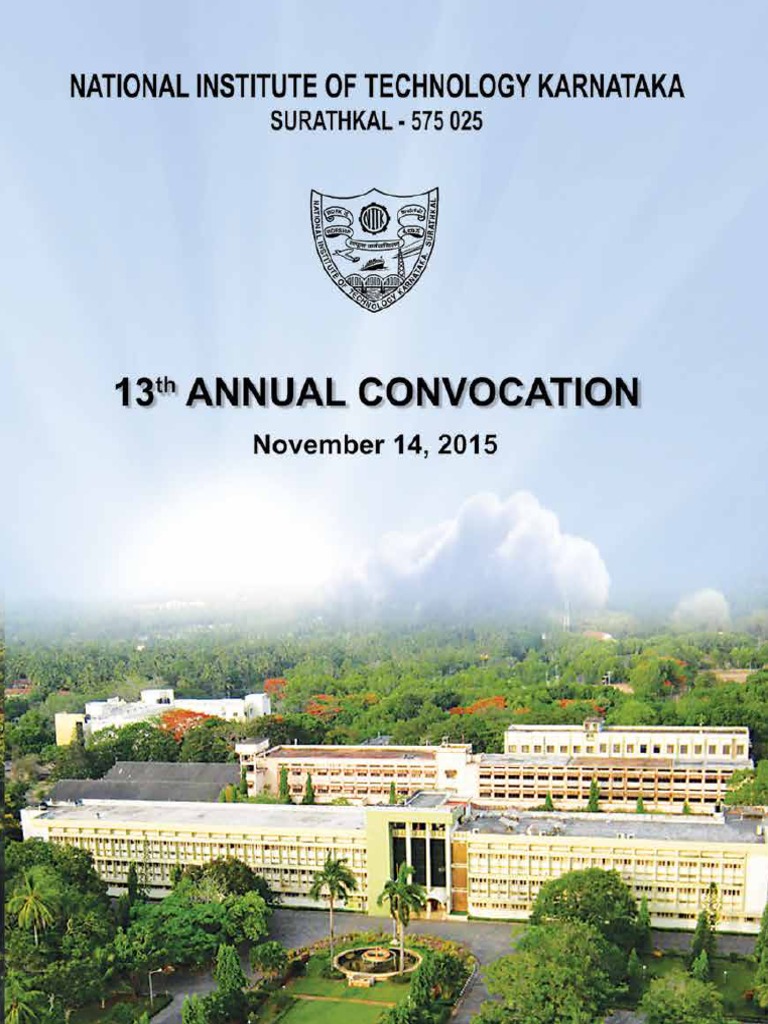 NITK Surathkal in 13th Convocation Report 2015convocation Report2015 | PDF | Doctor Of ...