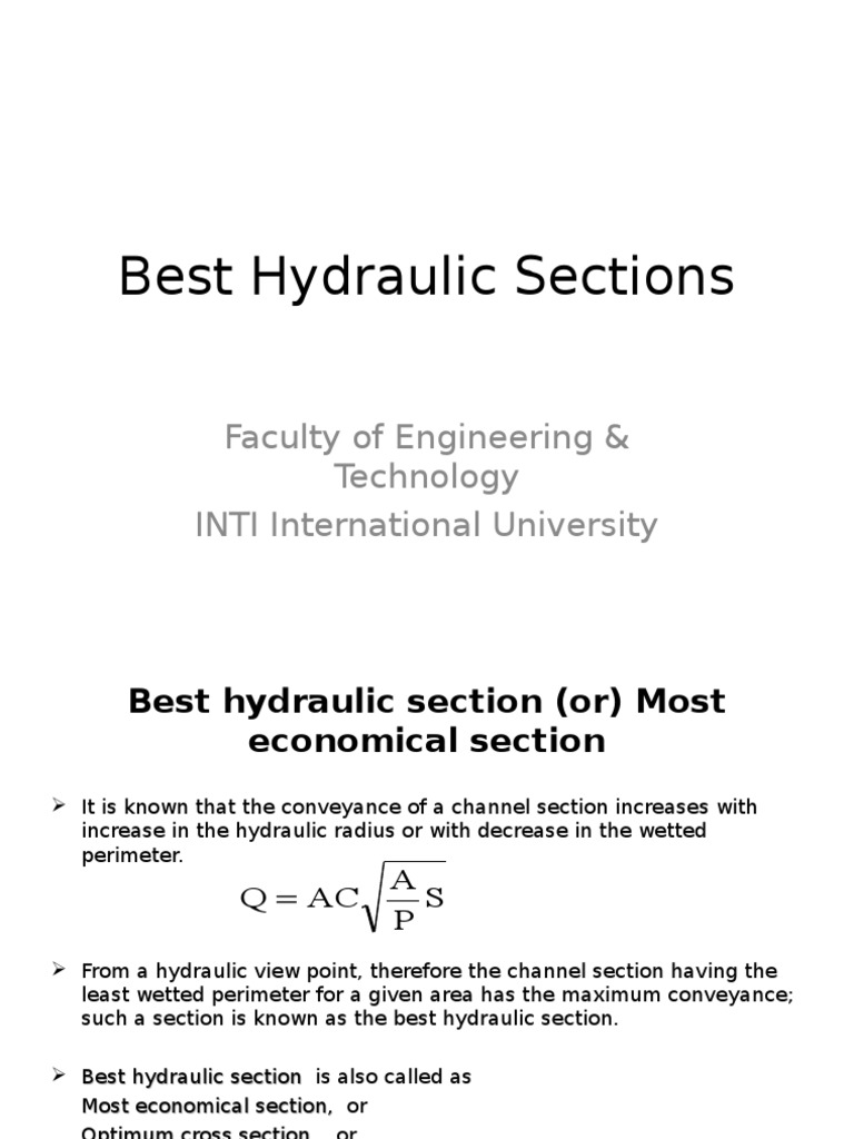 Best Hydraulic Sections for Channels | PDF | Elementary Geometry | Geometry