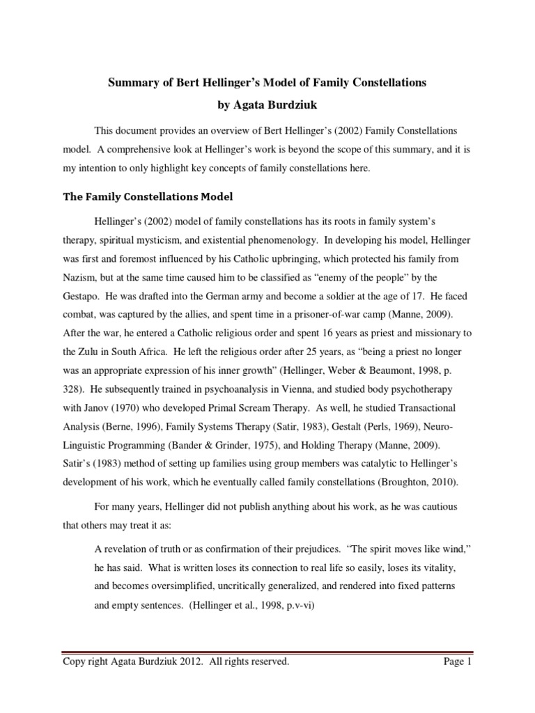 Family Constellations Overview | PDF | Vipassanā | Phenomenology ...