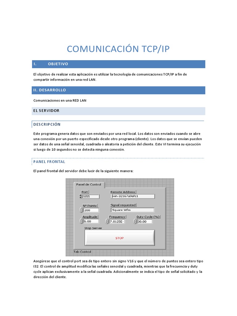 Lab 14 Cliente Servidor TCP IP | PDF | Protocolo de Control de Transmisión | Servidor (Computación)