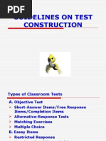 Four Types of Objective Test Items | PDF | Question | Sentence ...