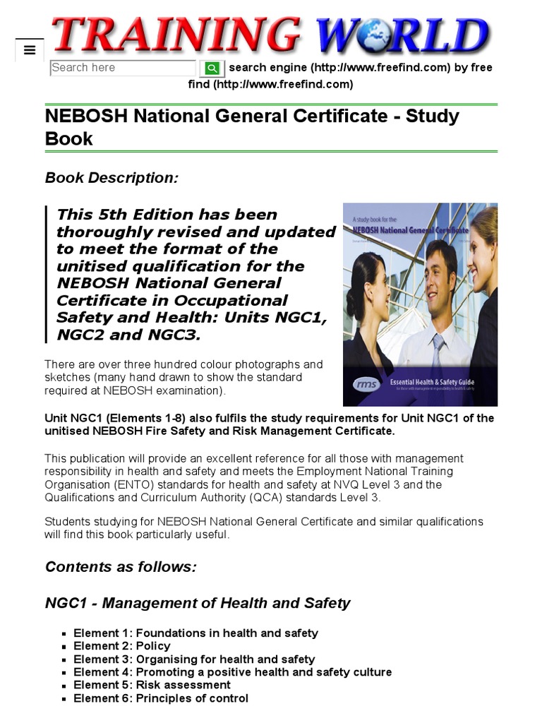 NEBOSH General Certificate Study Book | PDF | Occupational Safety And ...