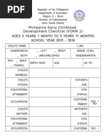 Ecd Checklist - Tagalog Version - Sy 2024-2025-1 | PDF | Linguistics | Philippines