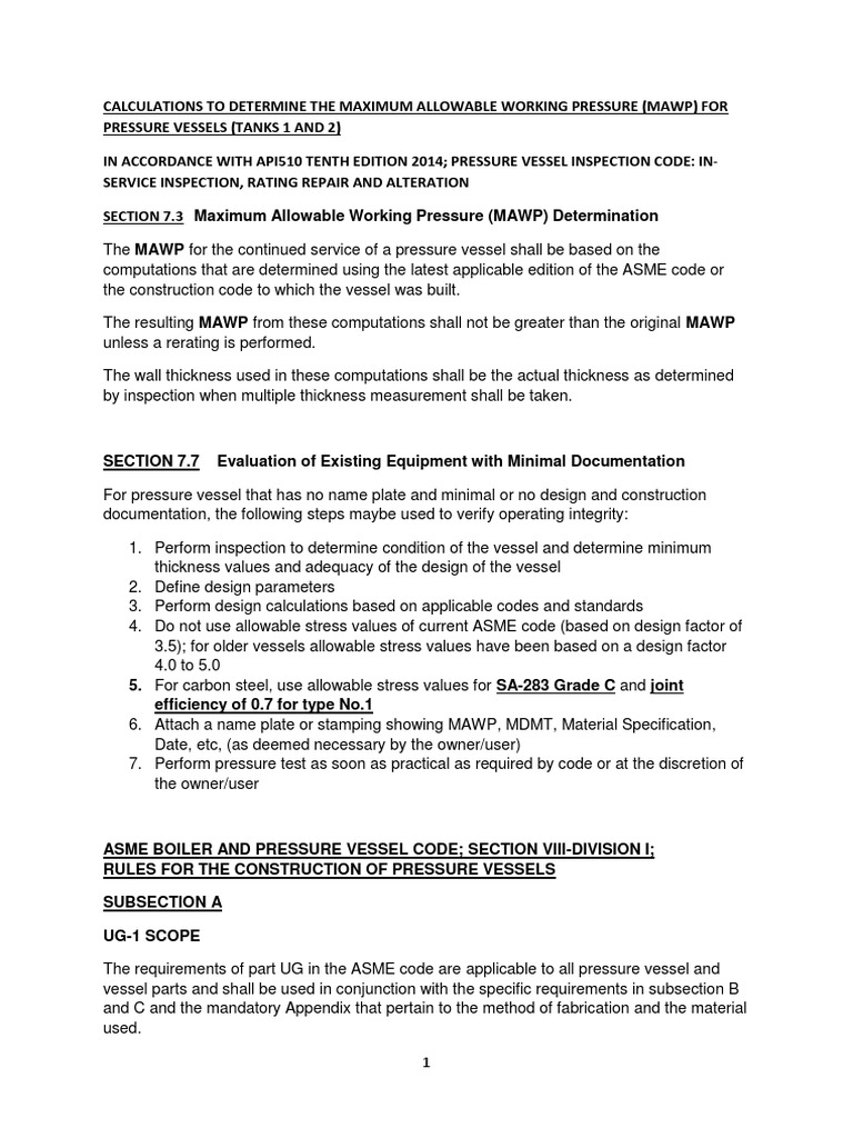 MAWP and MDMT Calculations for Vessels | PDF | Stress (Mechanics ...