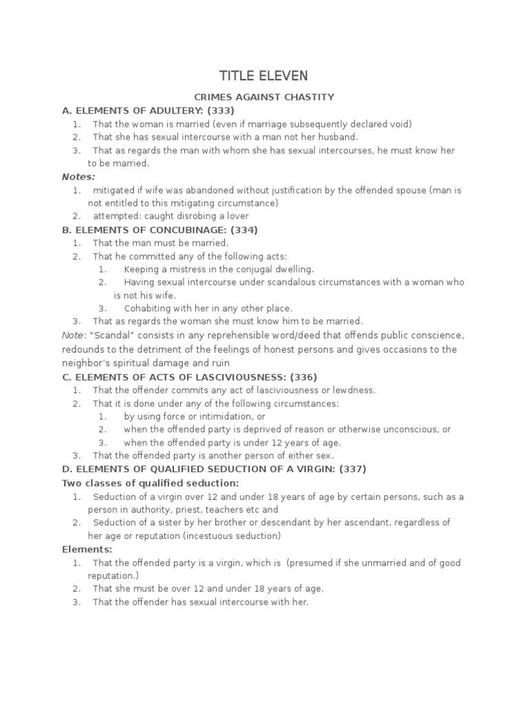 Elements Chastity | PDF | Kidnapping | Adultery