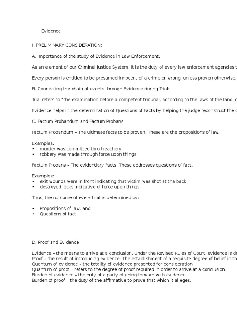 Criminal Evidence | PDF | Evidence (Law) | Evidence
