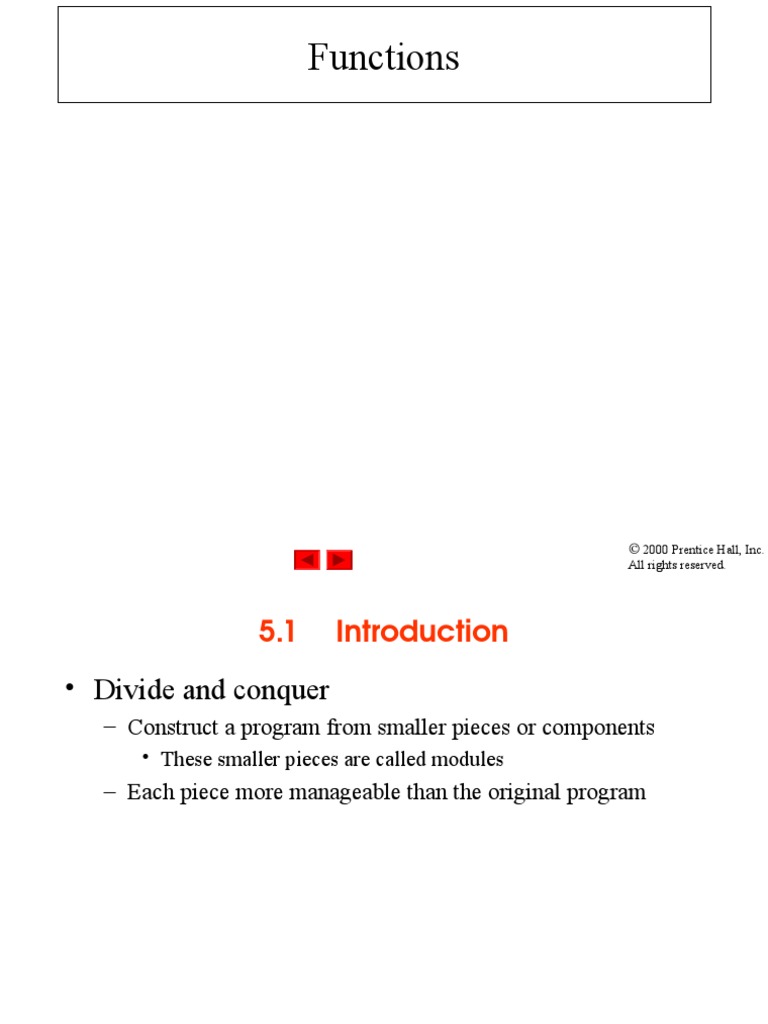 Functions: 2000 Prentice Hall, Inc. All Rights Reserved | Download Free PDF | Scope (Computer ...