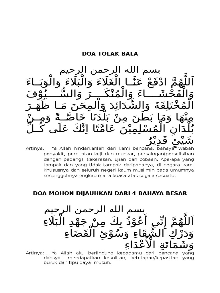 Doa Tolak Bala | PDF
