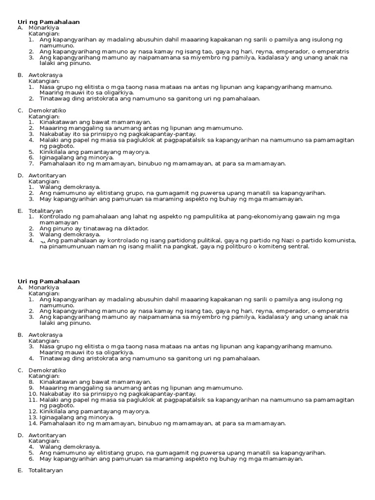 Uri NG Pamahalaan | PDF