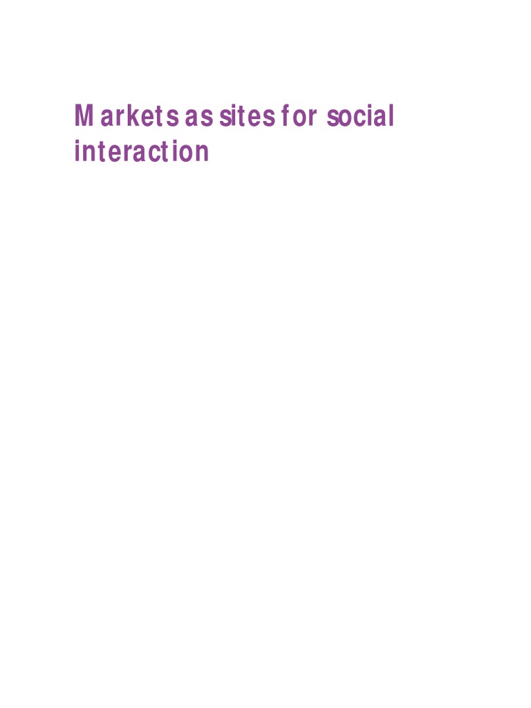 Markets Social Interaction | PDF | Market (Place) | Community