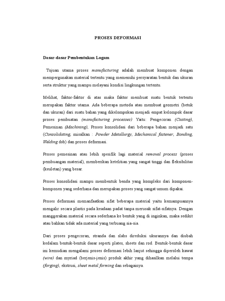 Proses Deformasi | PDF