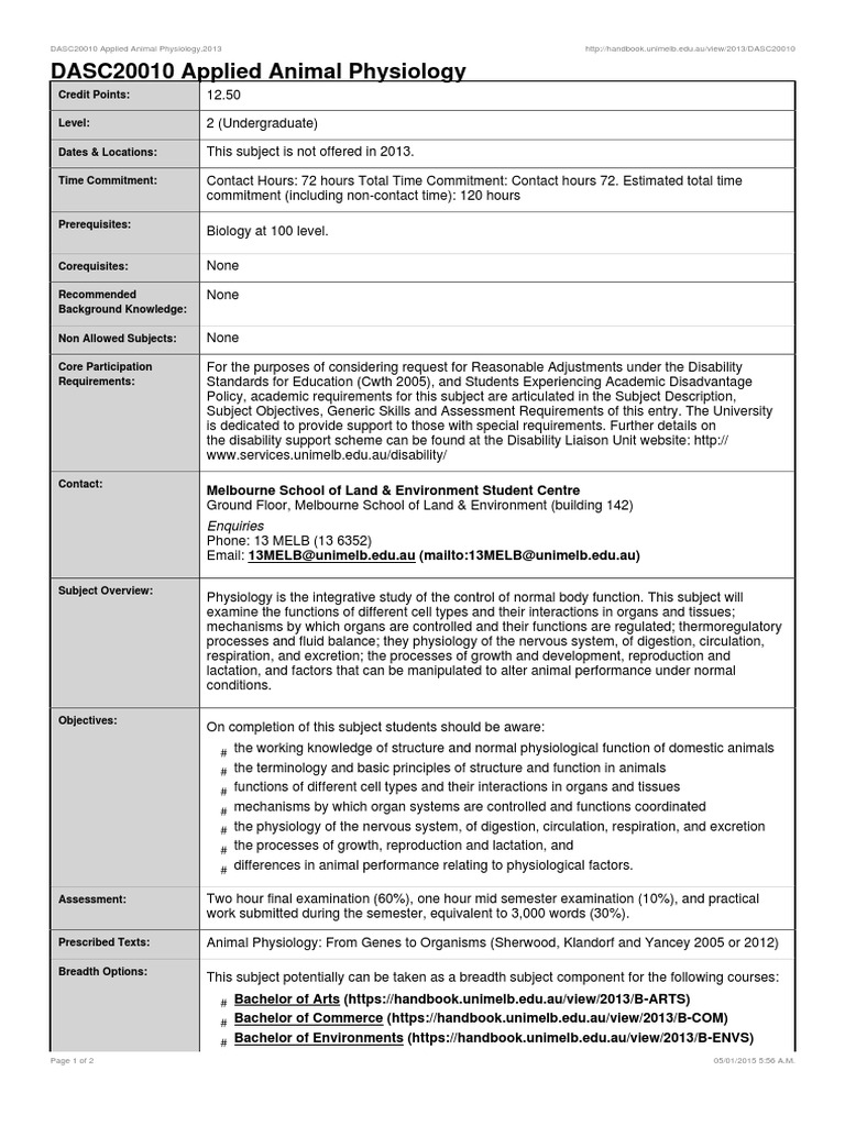 DASC20010 | PDF | Bachelor's Degree | Organ (Anatomy)