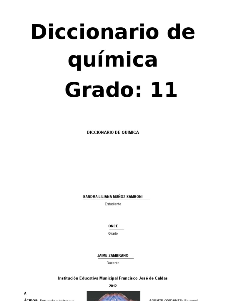 Diccionario de Quimica | PDF | Carbón | Química