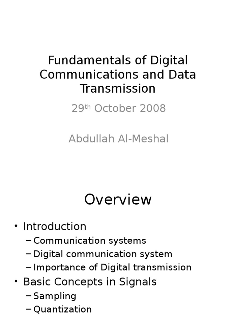 Introduction To Digital Communication | PDF | Modulation | Error Detection And Correction