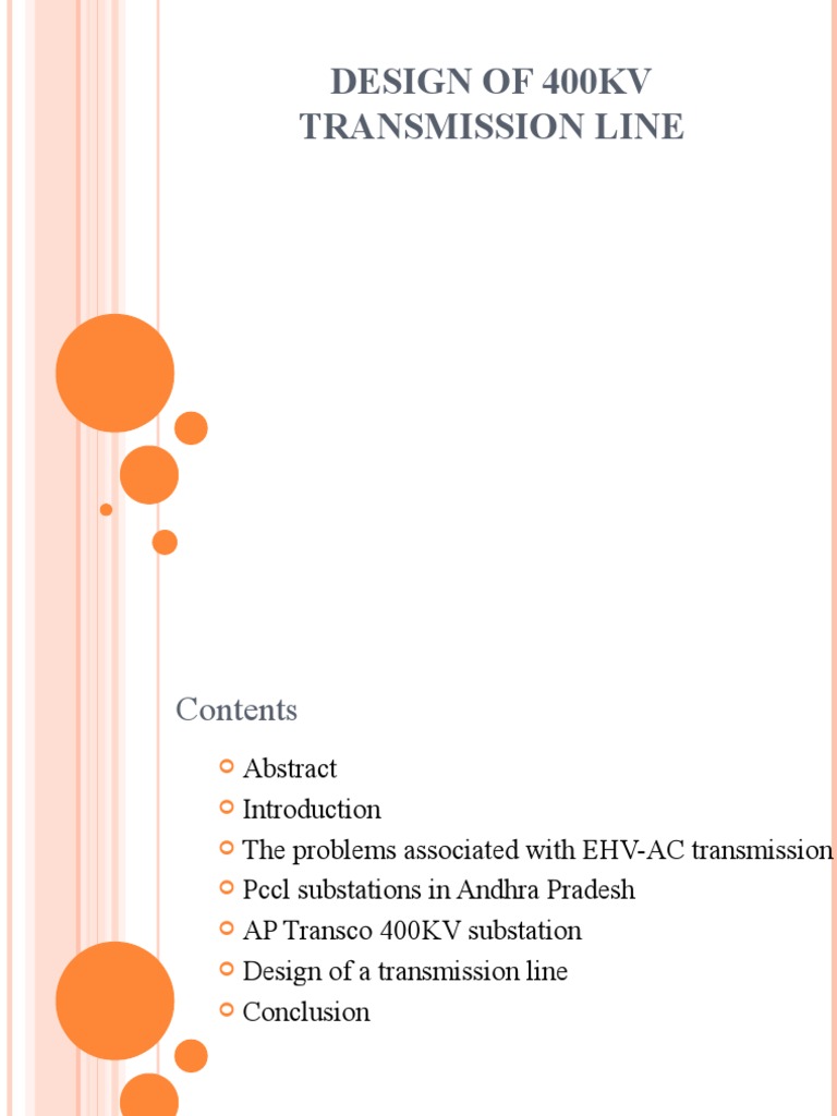 Design of 400kv Transmission Line | PDF | Electric Power Transmission ...