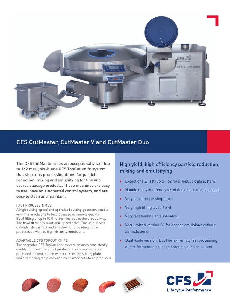 B01!04!04en Cfs Cutmaster Cfs Cutmaster V CF | PDF | Emulsion | Knife