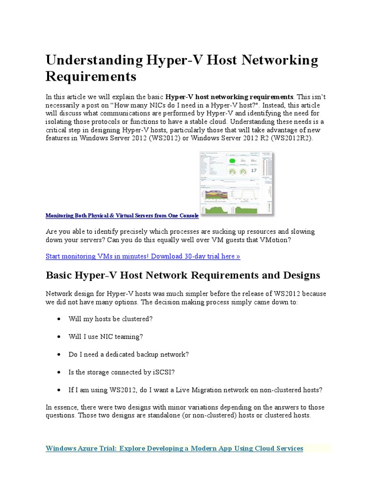 Understanding Hyper-V Networks | PDF | Hyper V | Computer Network