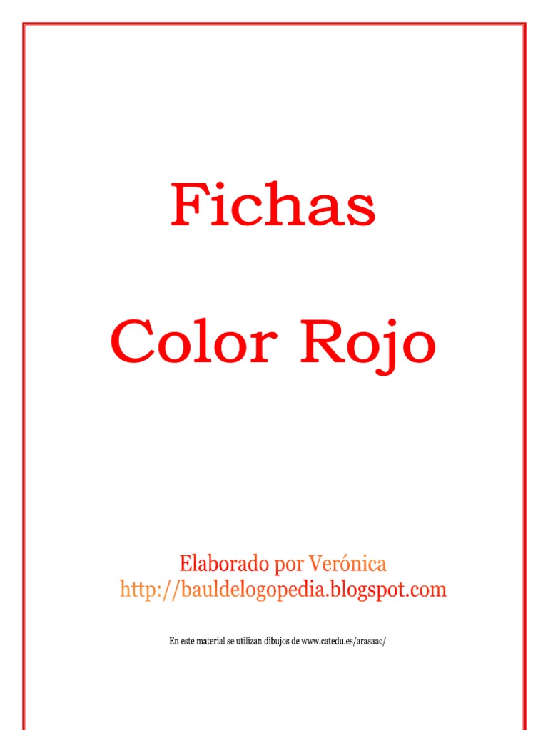 Hojas De Trabajo Sobre El Color Rojo Hoja De Trabajo De Partes