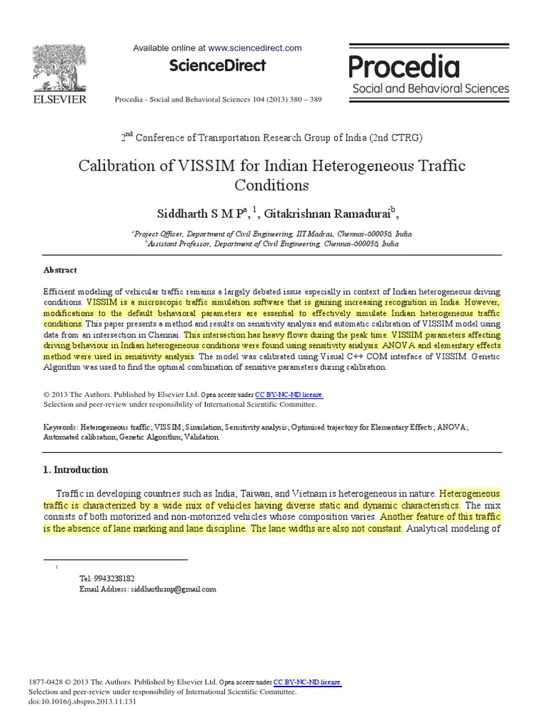 Calibration of Vissim-Main | PDF | Sensitivity Analysis | Analysis Of ...